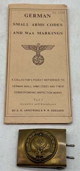 (W) Vintage German Small Arms Codes & War Markings Plus Belt Buckle ...