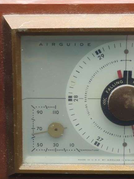 (O) Airguide Barometer Vintage Weather Station - Kraft Auction Service, LLC
