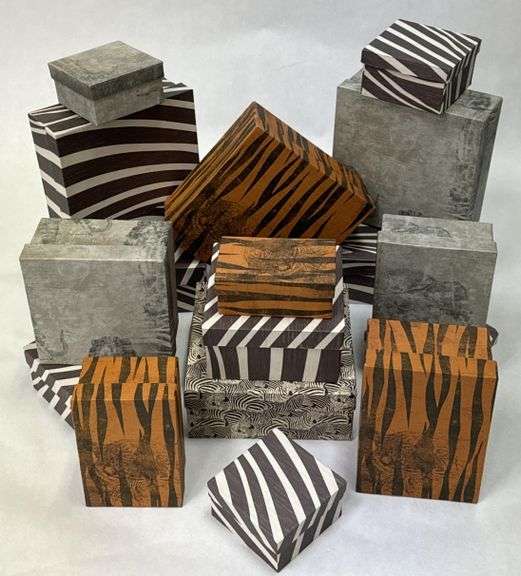 (17) Handcrafted Paper/Cardboard Gift Boxes - Kraft Auction Service, LLC