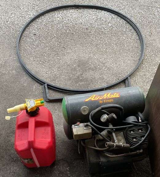 (I) Air Mate Compressor, Gas Tank, and Hoops - Kraft Auction Service, LLC