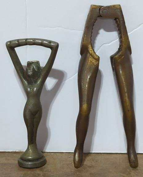(W) Vtg Figure Woman Bottle Opener 1960's 3"T & Brass Style Lady Legs Nutcracker 4"T - Kraft ...