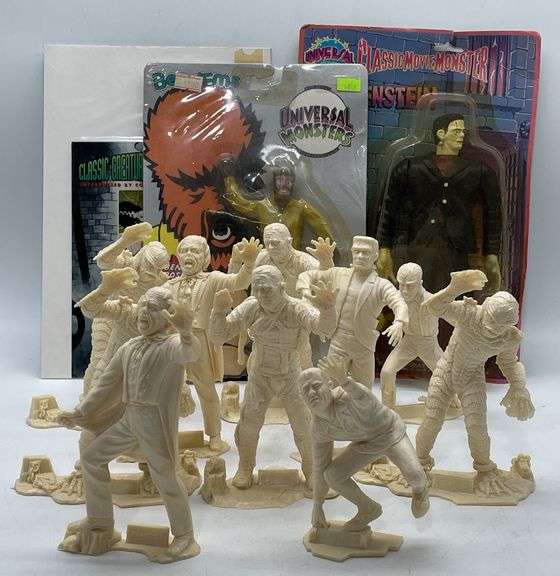 (J) 6" Plastic/paintable Universal Monsters Figures along w/unopened ...