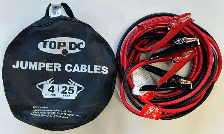 (BV) Brand New Top DC 25’ Jumper Cables - Kraft Auction Service, LLC