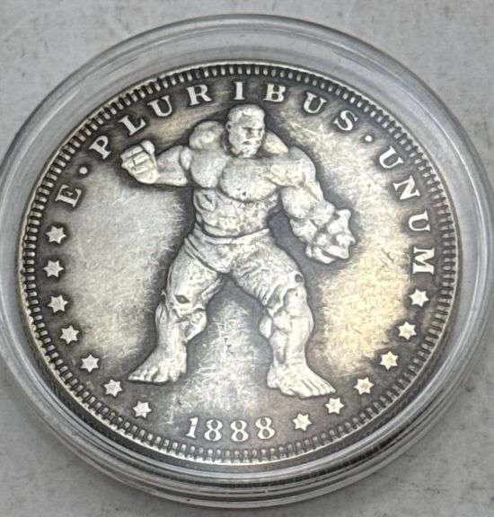 (V) Antique Hulk Morgan Dollar HOBO Coin Engraving Art Collectable ...