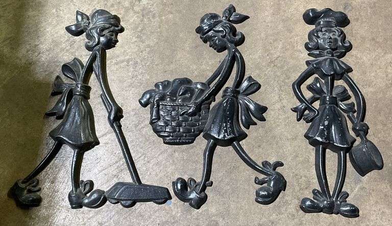 (GH) 3 Metal 1971 Sexton Metal Figures 12” - Kraft Auction Service, LLC