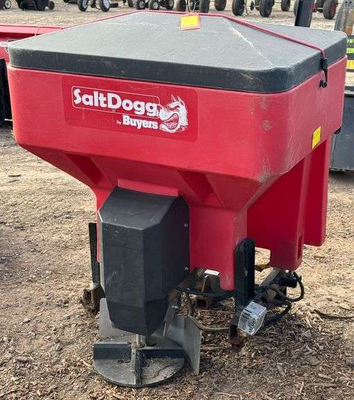 SaltDogg-Buyers Red Poly Tailgate Salt Spreader - Kraft Auction Service ...