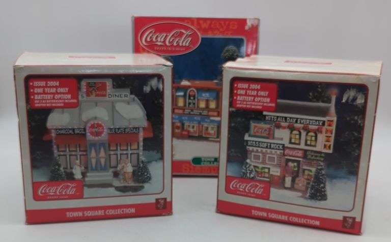 (G) Coca-Cola Christmas village houses in boxes. - Kraft Auction ...