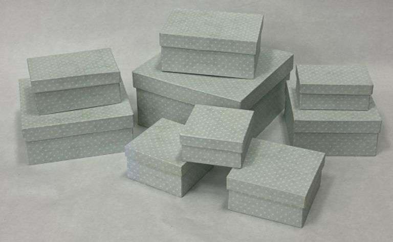(9) Handcrafted Paper/Cardboard Gift Boxes - Kraft Auction Service, LLC