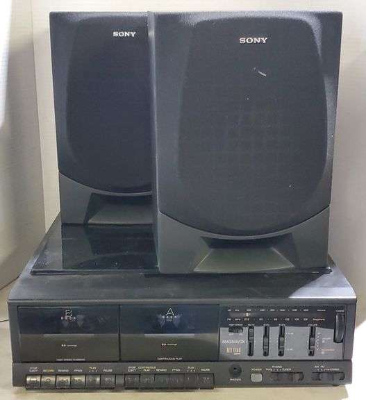 (I) Magnavox Dual Cassette Player MX 1180 11.5and Sony Speakers SS-G5 ...