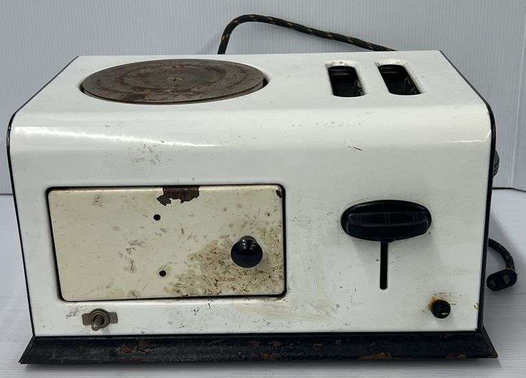 (V) Vintage Lasko Toastove, White Enamel Toaster With Hot Plate ...