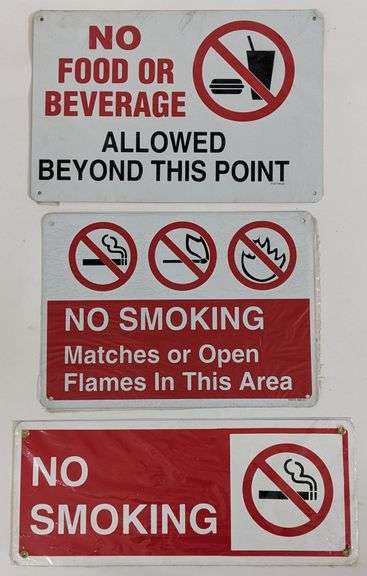 (EE) 3 NEW Signs - 1 Porcelain & 2 Flexible Aluminum Signs, with 4 ...