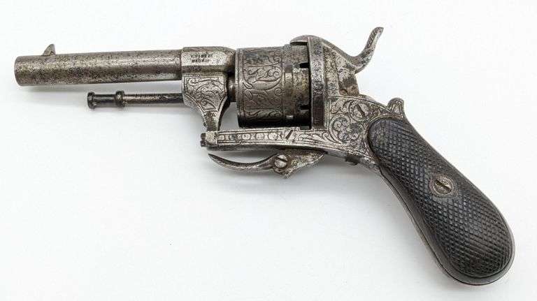 Antique Spanish 7mm 6-Shot Pinfire Revolver - Kraft Auction Service, LLC
