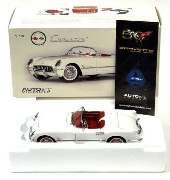 1:18 AUTOart 1953 Chevrolet Corvette Convertible Polo White - Kraft ...