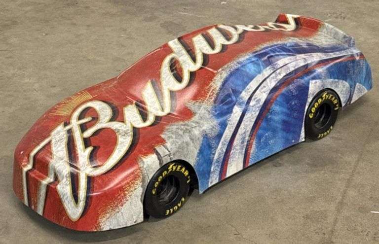 Budweiser Advertisement Racecar Display - Kraft Auction Service, LLC
