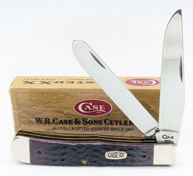 1996 Case XX Purple Bone Trapper Knife 6254 w/ Box - Kraft Auction ...