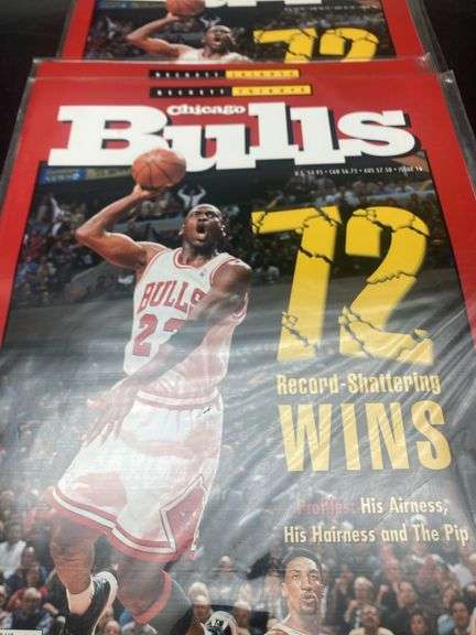(J) Chicago Bulls 72 wins Beckett tribute magazines 10 total - Kraft ...