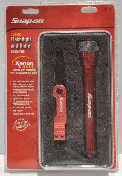 Snap-On Flashlight And Knife (2" Long Blade) Combo Pack - Kraft Auction ...