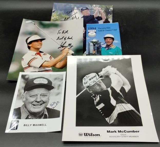 (J) Golf autograph pictures 5 total various sizes not authenticated ...