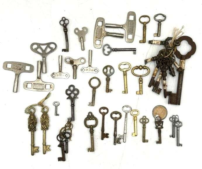 Antique Clock, Cabinet, Church Keys - Kraft Auction Service, LLC