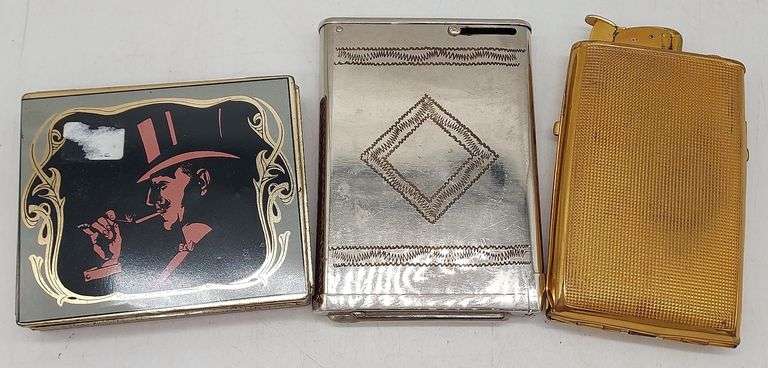(W) Three Vintage Cigarette Cases - Kraft Auction Service, LLC