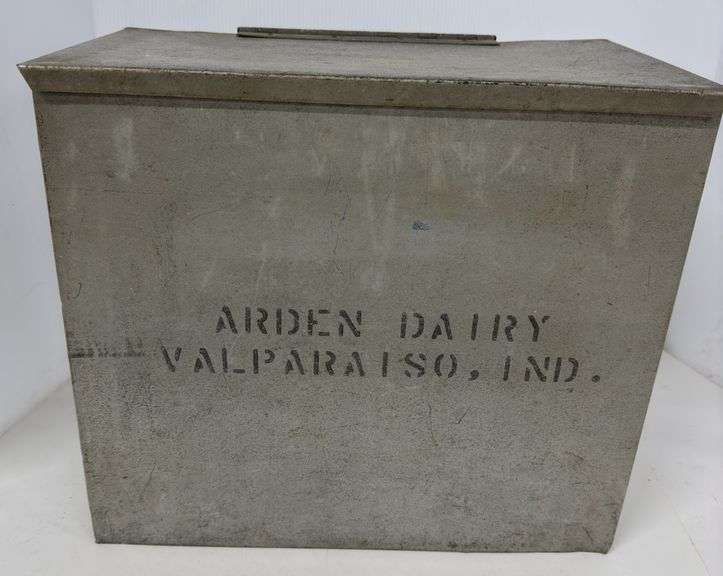 (E) Galvanized Metal Arden Dairy Milk Box From Valparaiso, Indiana ...