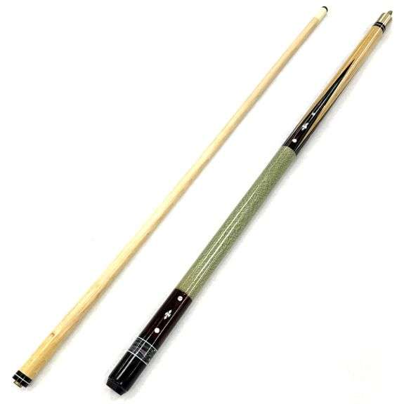 Custom Pearl Inlay Linen Wrapped Billiard Cue - Kraft Auction Service, LLC