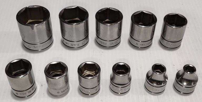 Snap-On 11pc 3/8" Drive 6-Point SAE Flank Drive Shallow Socket Set (1/4 ...