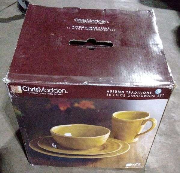 (I) Chris Madden Autumn Traditions 16 Piece Dinnerware Set - Kraft ...
