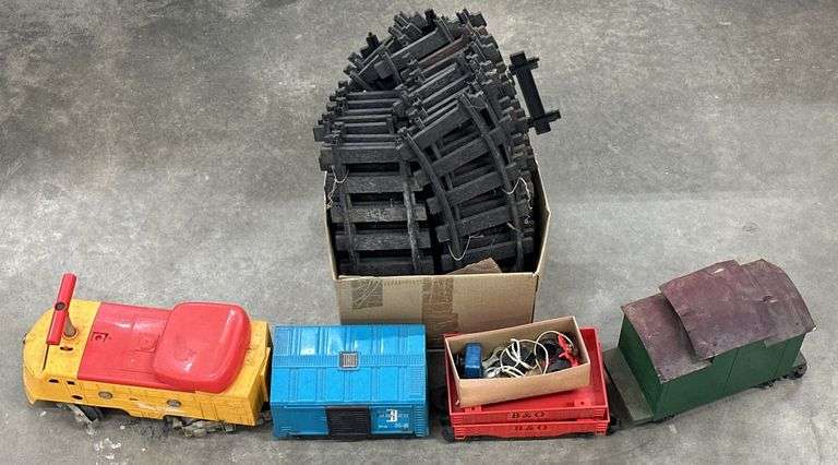 (V) Vintage Child Size Toy Train w/Tracks. - Kraft Auction Service, LLC