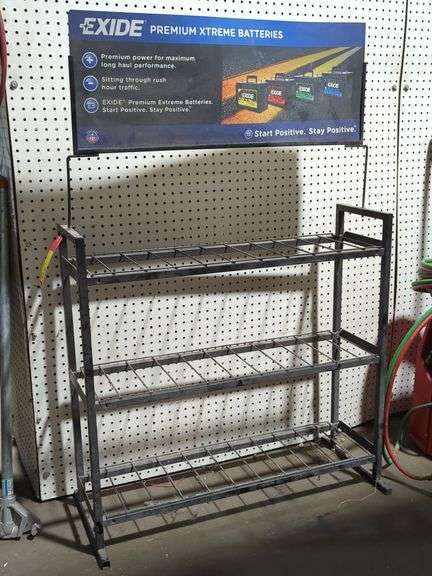 EXIDE Premium Xtreme Batteries Metal Display Racking (34"×10"×52 ...