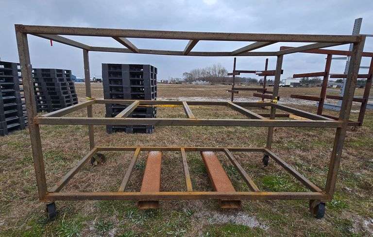 (CS) Industrial Metal Rolling Storage Rack - Kraft Auction Service, LLC