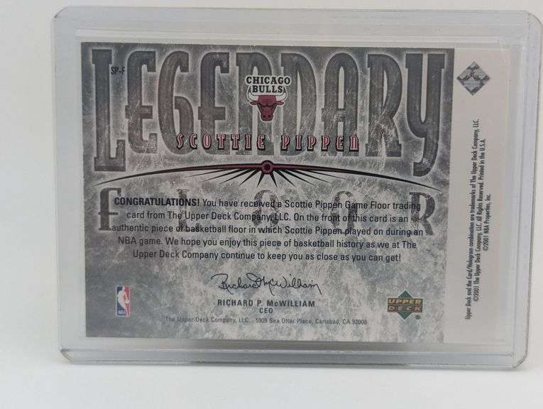 2000-01 UD NBA Legends Scottie Pippen Game Floor Card - Kraft Auction ...