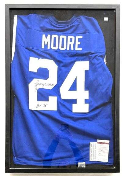 Lenny Moore Autographed Baltimore Colts Football Jersey in Shadow Box ...
