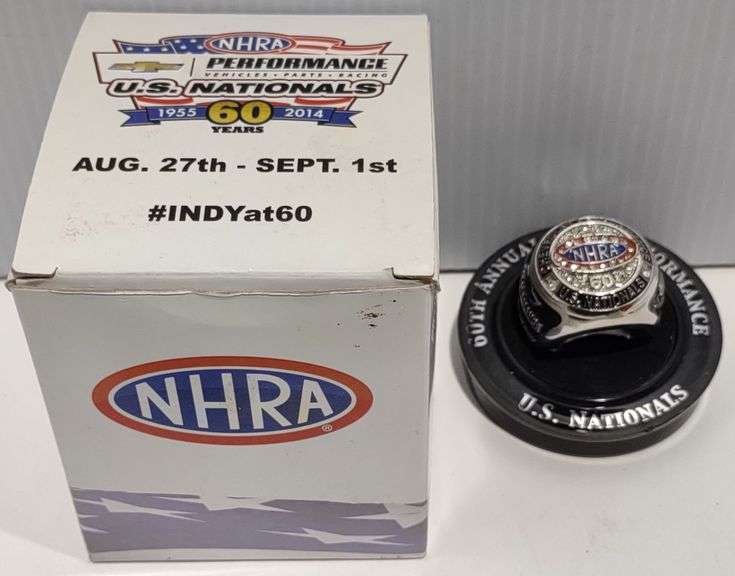 2014 NHRA 60th Anniversary Drag Racing Championship Ring w/ Display ...