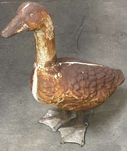 Cast Iron Goose Lawn Ornament 24in x 25.5in - Kraft Auction Service, LLC