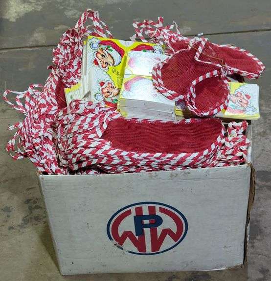 (D) Christmas Items. Santa Tags, Santa Net Stockings. 8 inch Stockings ...