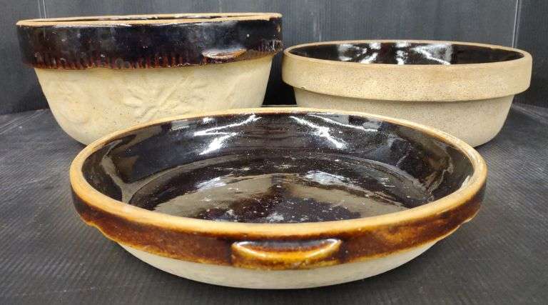 (X) Glazed Stoneware Bowls & Dish incl. Cook Rite - Kraft Auction ...