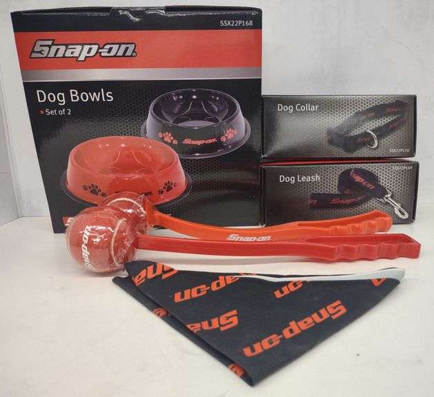 Snap-On Dog Collectables Incl. Dog Bowls, Dog Collar, Dog Leash, Etc ...