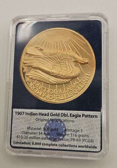 (A) 1907 Indian Head Double Eagle Replica Coin - Kraft Auction Service, LLC