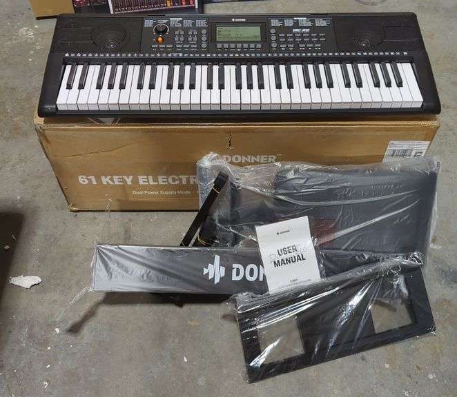 DONNER 61 Key Electronic Keyboard (Model DEK-610) 36"×12"×5" - Kraft ...