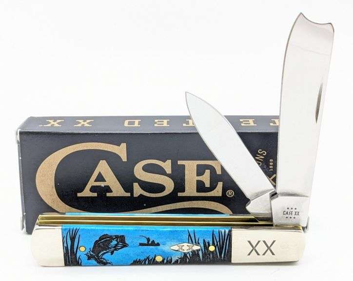 2024 Case XX Caribbean Blue Largemouth Bass Razor Knife - Kraft Auction ...