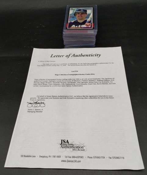 (J) Baseball autograph cards 25 total JSA authentication - Kraft ...