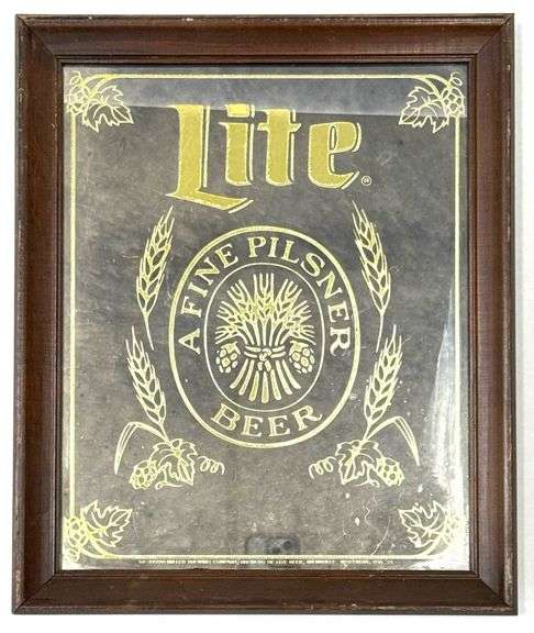 1979 Miller Lite "A Fine Pilsner Beer" Mirror Advertisement Sign ...