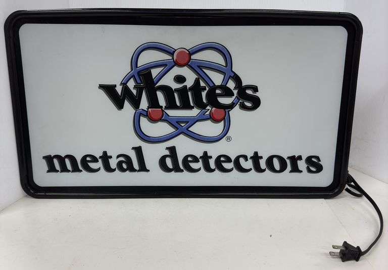 (AE) “White’s Metal Detector” Advertising, Fluorescent Light Sign ...