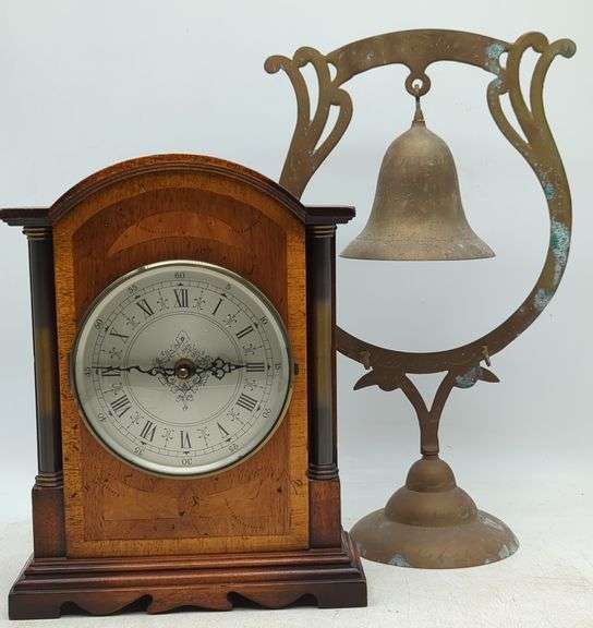 (L) P F. Bollenbach Table Clock Battery Operated. 9.5 x 3.5 x 12 inch ...