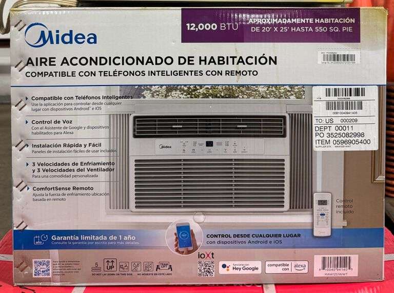 Midea 12,000 BTU Room Air Conditioner Smartphone Compatible - Kraft ...