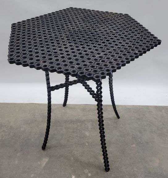 (N) Metal Art Hex Nut Bar Height Table By Paul Ezra - Kraft Auction ...