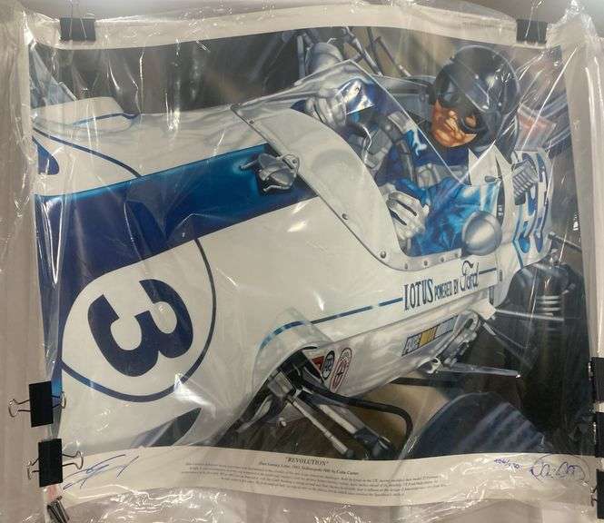 (J) Revolution by Colin Carter lithograph signed by Dan Gurney and ...