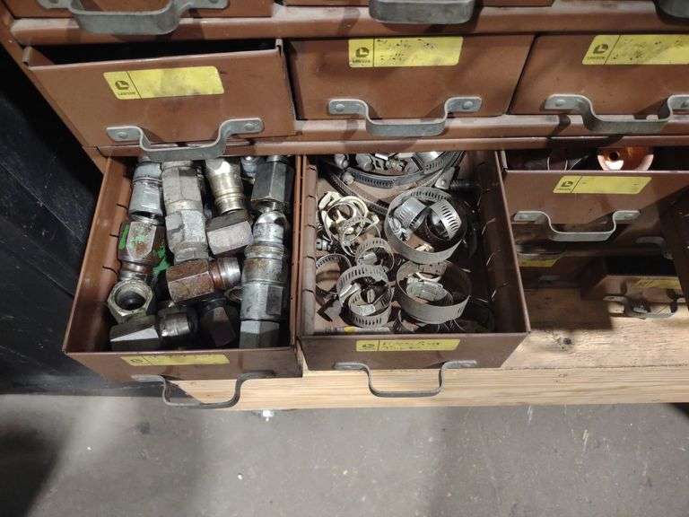 Lawson Industrial Organizer Shelves (34"×12"×10.5") w/ Contents ...