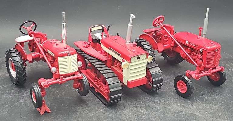 (Q) Three Die-Cast Metal Tractor/Models: International T340, And ...